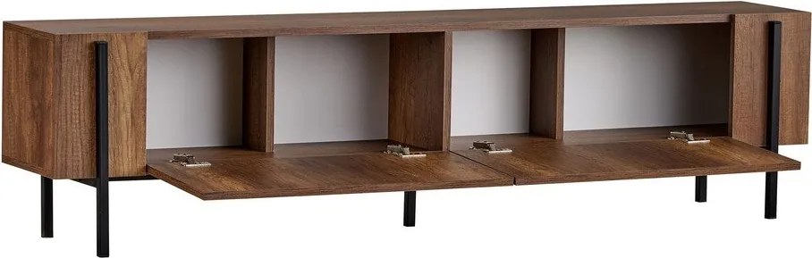 TV stolek v dekoru ořechu v tmavě přírodní barvě 180x45x30 cm Nexus – Kalune Design