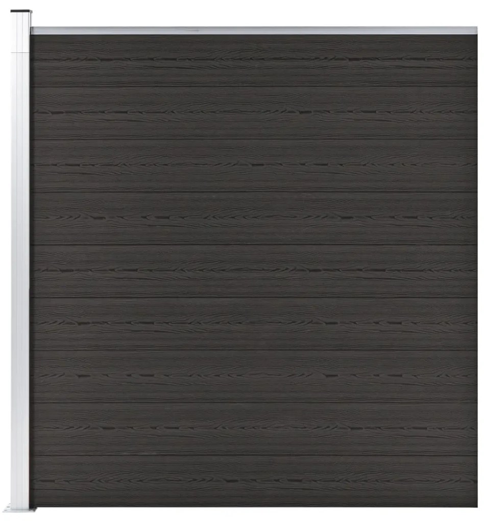 Plotový dílec WPC 175 x 186 cm černý 148973