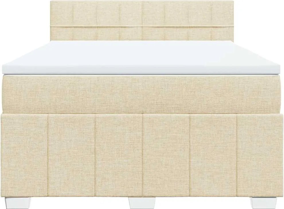 Box spring postel s matrací krémová 140x190 cm textil 3287068