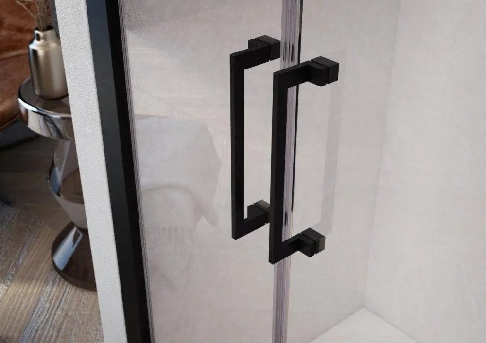 FORTE Sprchové dveře oxi.SLIDE N1FS BARVA rámu - Černá, Rozměr A - 145 cm, Výplň - Millerighe bezpečnostní sklo - 6 mm BSLX205292S03