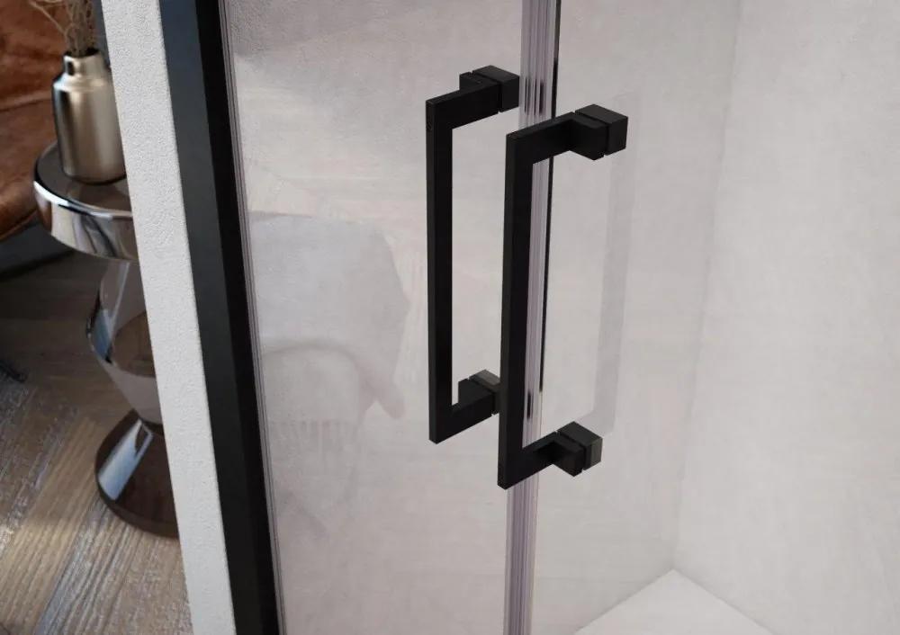 FORTE Sprchové dveře oxi.SLIDE N1FS BARVA rámu - Černá, Rozměr A - 180 cm, Výplň - Acidato bezpečnostní sklo - 6 mm BSLX209292501
