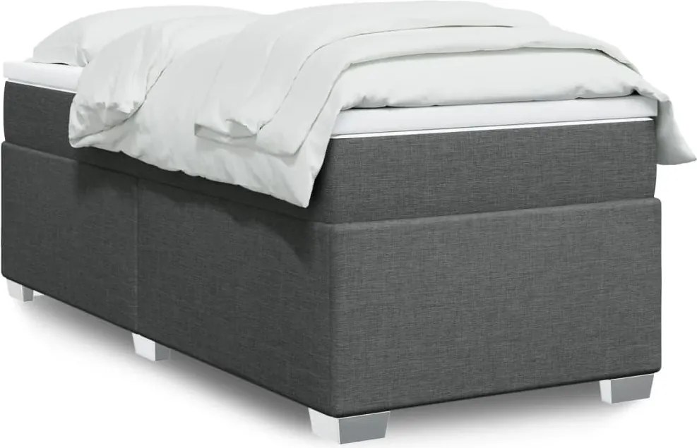 Box spring postel s matrací tmavě šedá 90x190 cm textil 3285177