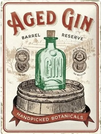 Plechová cedule Aged Gin