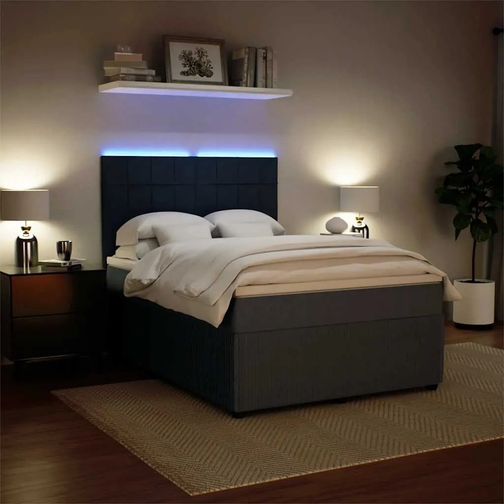 Box spring postel s matrací tmavě šedá 160x200 cm samet 3294683