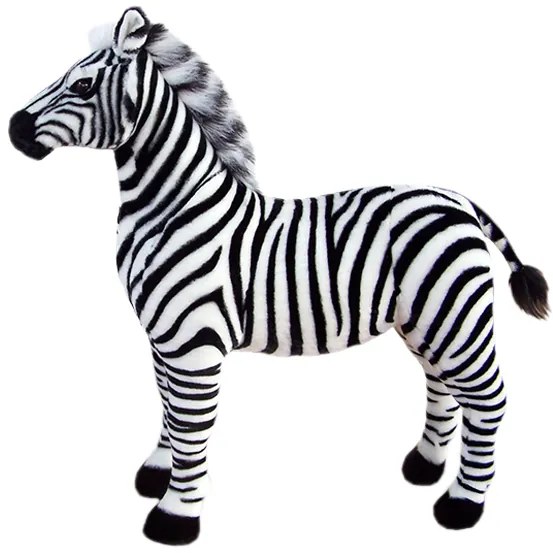 Veliká plyšová zebra, jako živá, 97cm