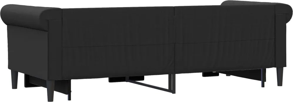 Válenda s přistýlkou černá 90 x 200 cm umělá kůže 3197723