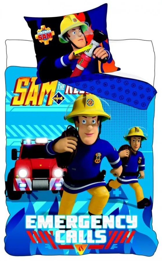 Povlečení do dětské postýlky Požárník Sam - Hasič Sam - Fireman Sam - 100% bavlna - 40x50 cm + 90x140 cm - Certifikát Oeko Tex S