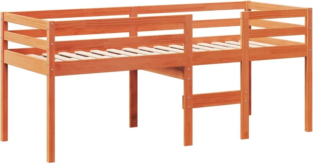 Patrová postel se střechou voskově hnědá 80 x 200 cm borovice 3282097