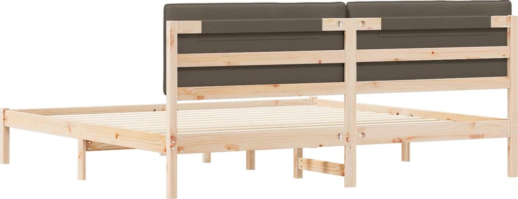 Rám postele s čalouněným čelem Taupe 200 x 200 cm 3405575