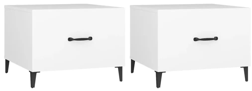 Konferenční stolky s kovovými nohami 2 ks bílé 50 x 50 x 40 cm - Default Title