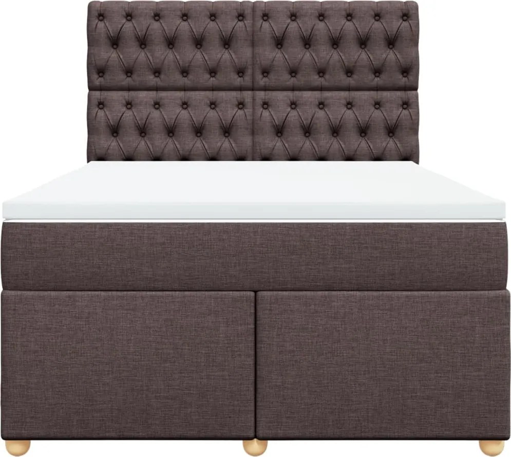 Box spring postel s matrací tmavě hnědá 140x190 cm textil 3291285