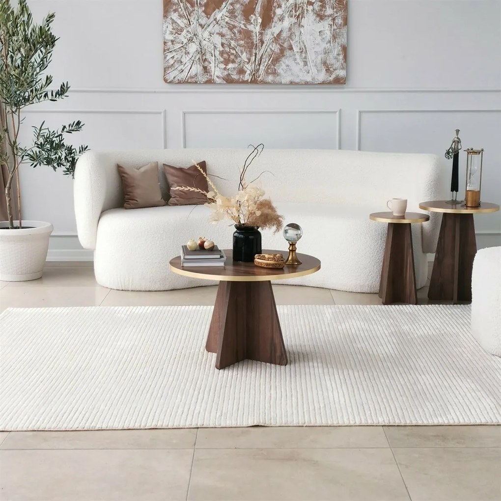 Konferenční stolek Mushroom Gold and Walnut