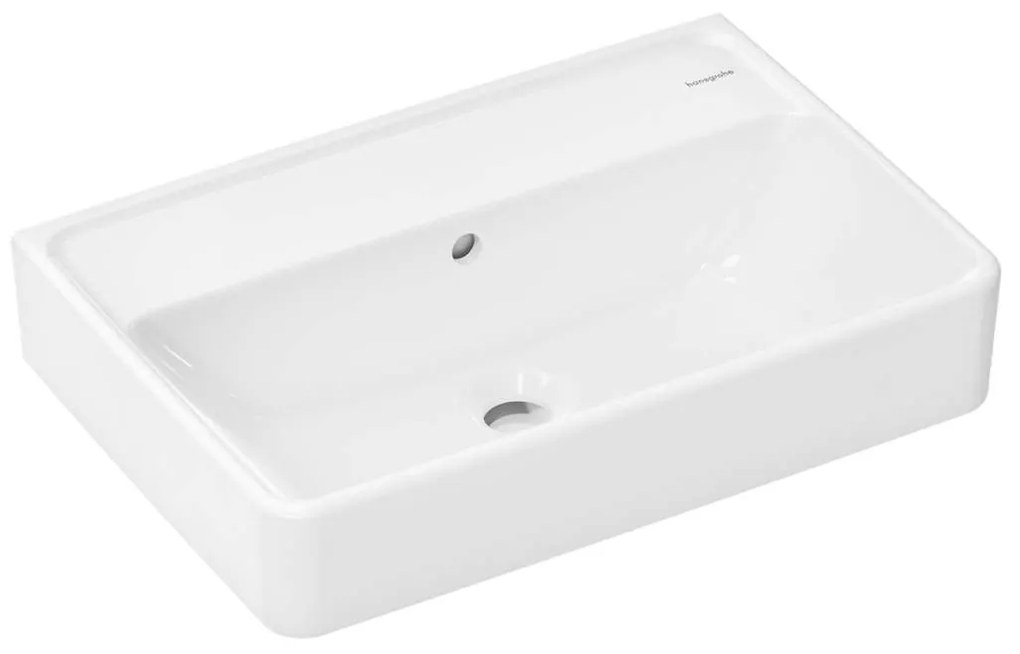 Hansgrohe Xanuia Q - Umyvadlo 55x37 cm, s přepadem, bez otvoru pro baterii, bílá 60210450