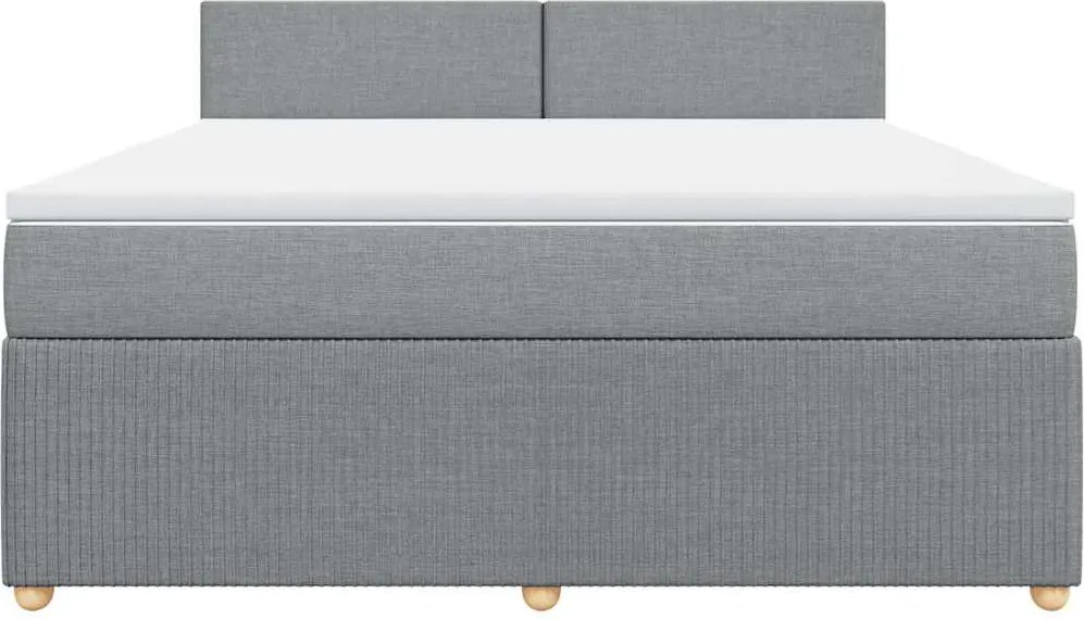 Box spring postel s matrací světle šedá 180 x 200 cm textil 3287528