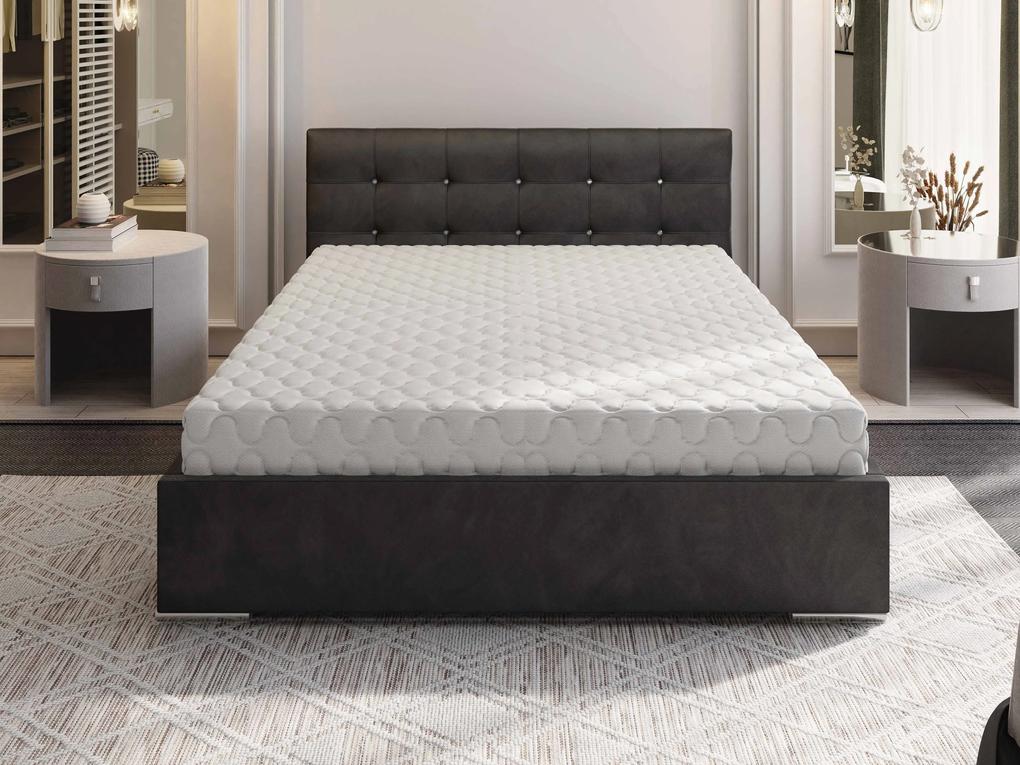 Manželská postel 180 cm Lonnie (černá) (s roštem a úložným prostorem). 1047093