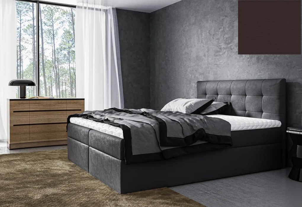 Expedo Čalouněná postel boxspring BRIGITE + topper, 120x200, jasmine 29