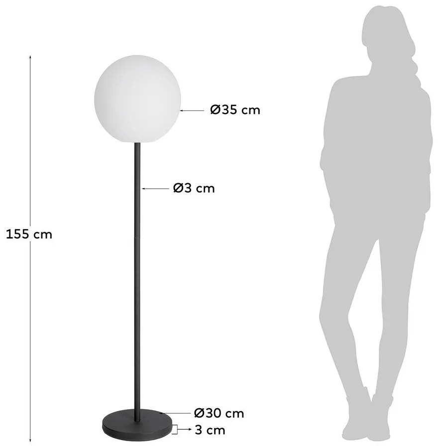 Zahradní světlo Kave Home Dinesh, výška 155 cm