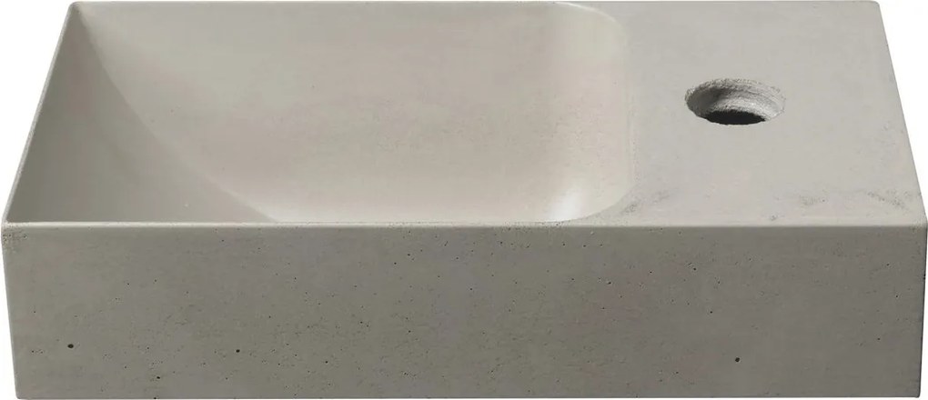 Sapho Sapho, PICCOLINO betonové umyvadlo 30,8x17cm, baterie vpravo, písková, PK30514