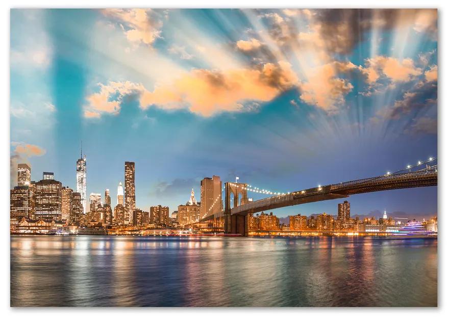 Wallmuralia Foto obraz sklo tvrzené Brooklynský most 100x70 cm