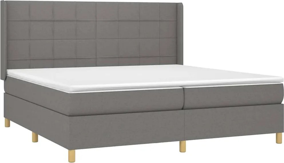 Box spring postel s matrací tmavě šedá 200x200 cm textil 3132018