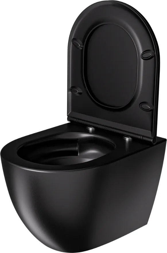 UPTrend Závěsný WC komplet bez příruby CANEO VORTEX TR2196DF‑U18 včetně Soft-Close sedátka, černá mat