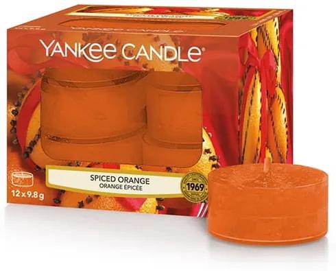 Yankee Candle Čajové svíčky Yankee Candle 12ks - Spiced Orange, oranžová barva, vosk