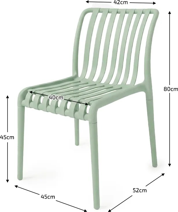 Zahradní set TREGO ISLAND - 4 židle a kulatý stůl ø 90 cm, zelená