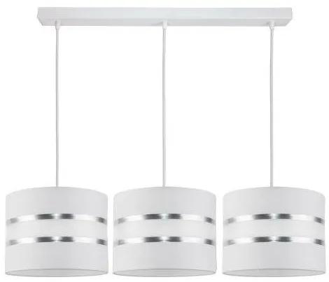 Moderní závěsné osvětlení na lanku ROREL, 3xE27, 60W, bílé, stříbrné Bexlo ROREL 0632