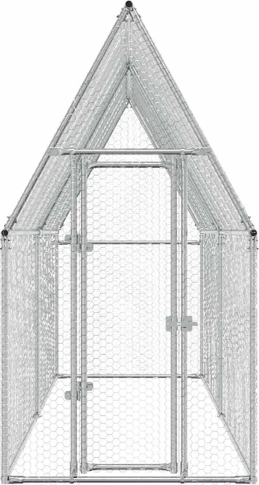 Klec pro kuřata stříbrná 400 x 100 x 190 cm pozinkovaná ocel 172551