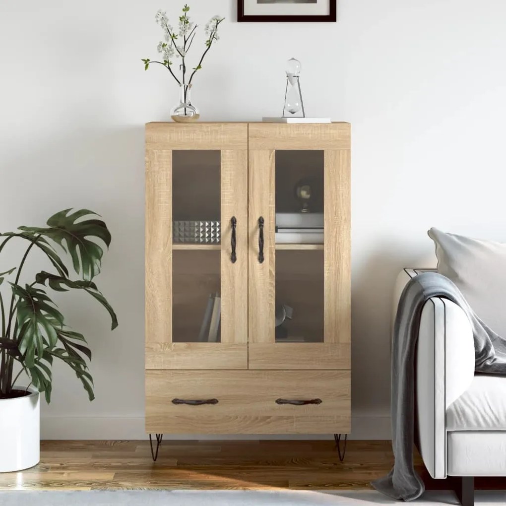 vidaXL Skříň highboard 69,5 x 31 x 115 cm kompozitní dřevo [828292] Barva: šedá sonoma