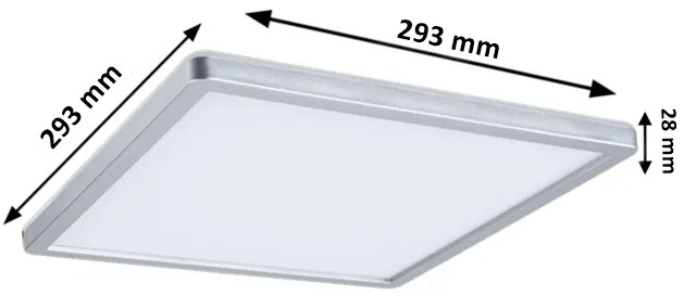Paulmann 70994 Atria Shine, matně chromové stropní LED svítidlo s korónou, 16W LED 3000K, 29x29cm