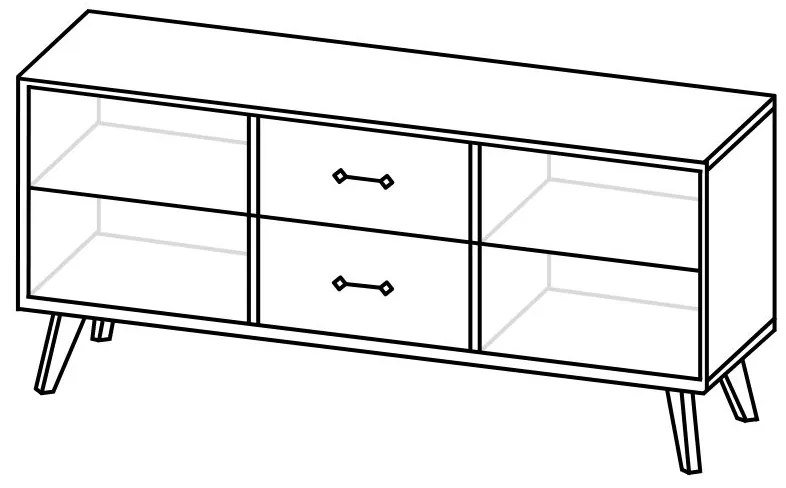 Komoda JORGEN 2+2, 160x74x45, šedá/bílá