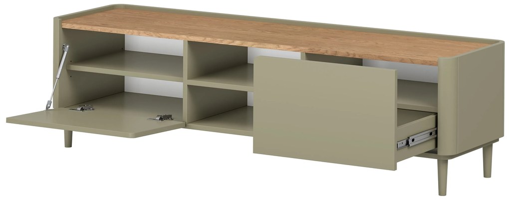 TV stolek Elivo 170 cm na nožkách - eukalyptus / dub baltic dune