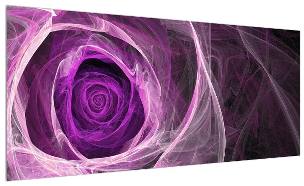 Moderní obraz fialové růže (100x40 cm)