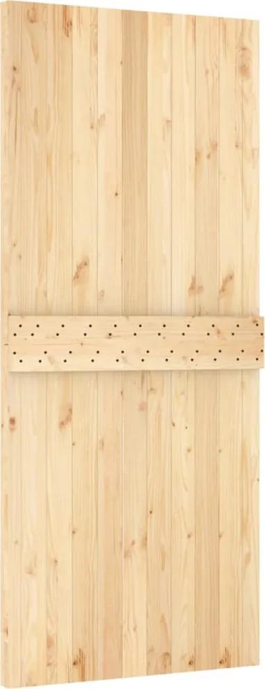 vidaXL Posuvné dveře s kováním 90 x 210 cm masivní borové dřevo [3203093]