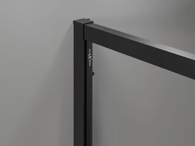 Mexen Exo, posuvná sprchová kabina, dveře 95 cm + boční stěna 100 cm, transparentní sklo, černá, 8153-095-100-70-00