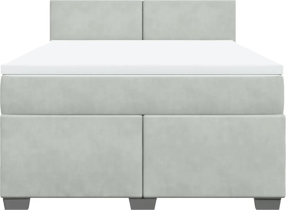 Box spring postel s matrací světle šedá 160x200 cm samet 3288648