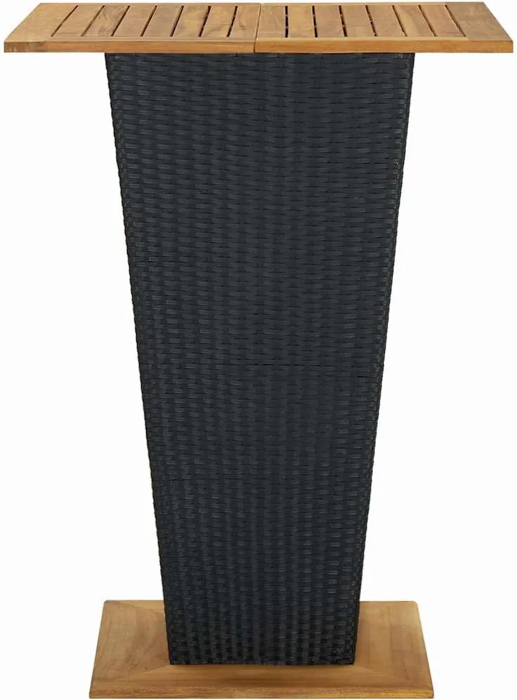 9dílný zahradní barový set s poduškami polyratan černý 3064862