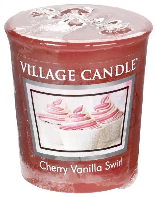 Village Candle Votivní svíčka, Višeň a vanilka - Cherry Vanilla Swirl 2oz