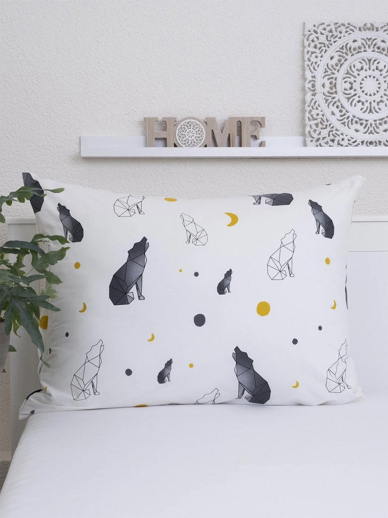 MK Lůžkoviny Bavlněný povlak na polštář Renforcé 70 x 90 cm - Vlci