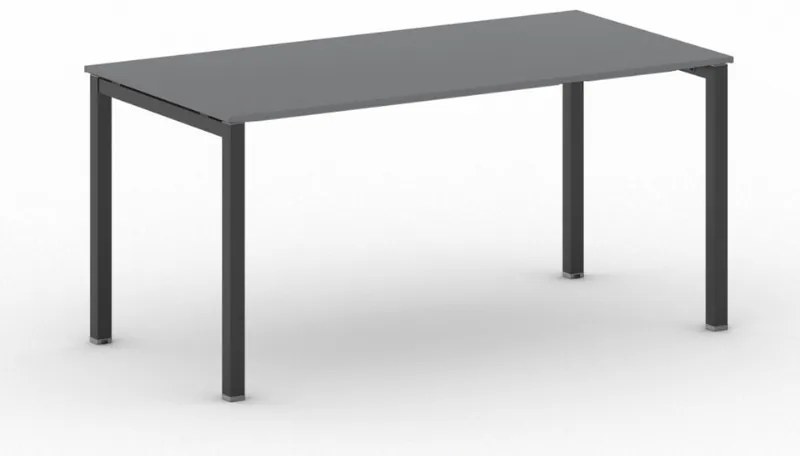 Jednací kancelářský stůl PRIMO SQUARE, 160x80 cm, černá podnož, grafit