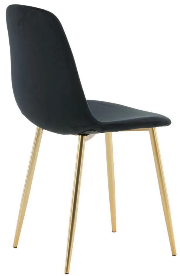 Venture Home Jídelní židle 2 ks Polar samet černé a mosaz - Default Title