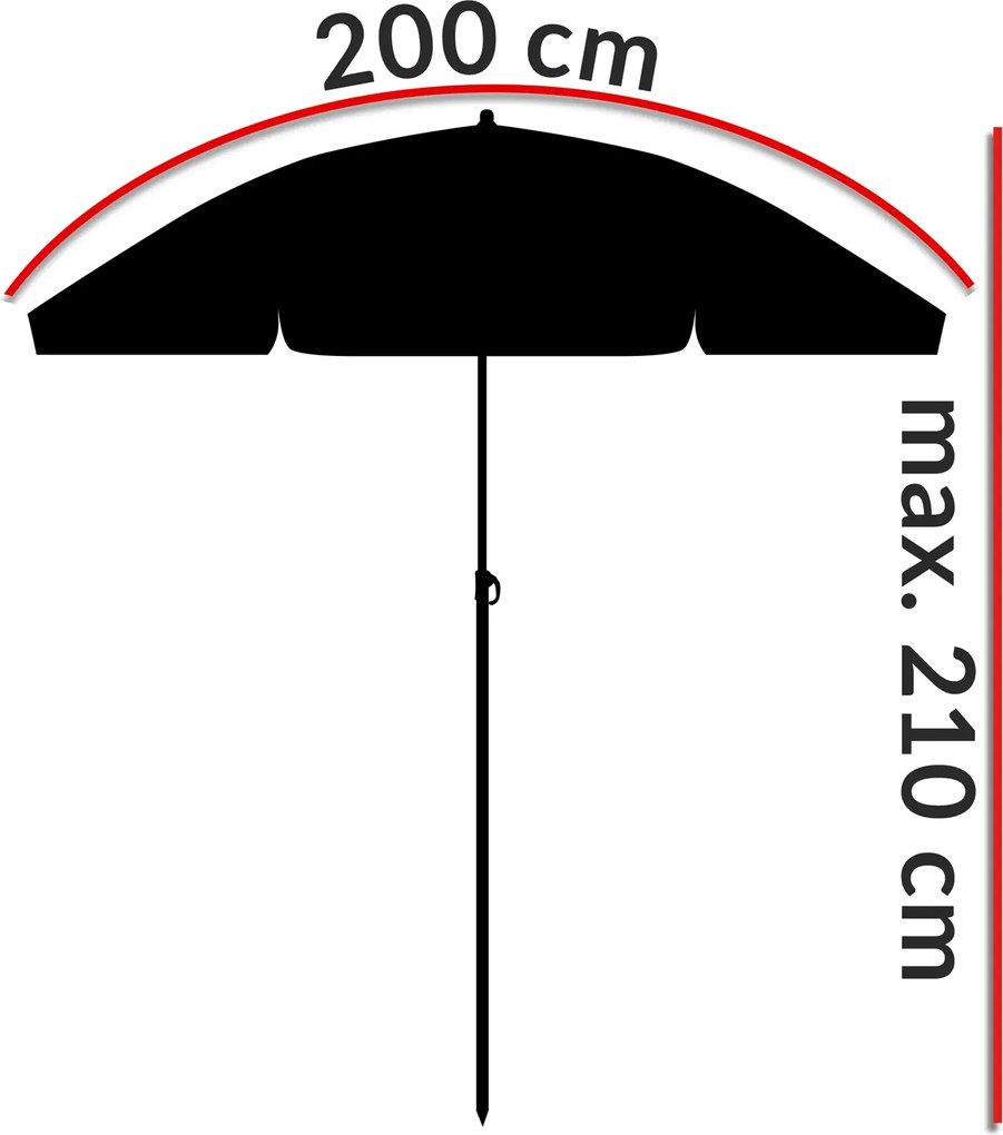 Plážový slunečník Williams 200 cm béžový