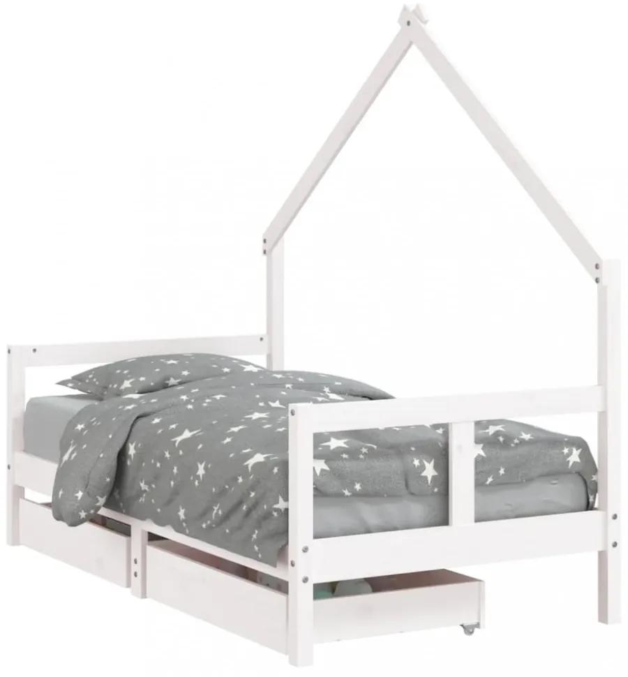 Dětská domečková postel se šuplíky Dekorhome 80 x 160 cm