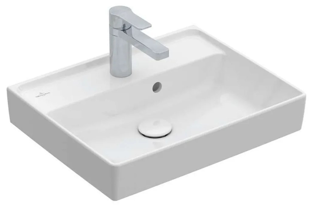 Villeroy & Boch Collaro - Umývátko nábytkové 50x40 cm, s přepadem, 1 otvor pro baterii, alpská bílá 43345G01