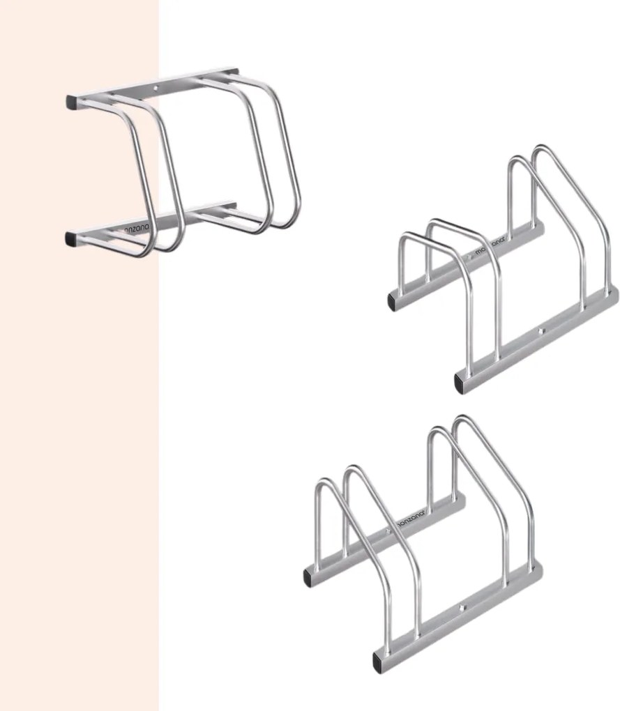 Stojan na 2 kola BIKE, 50x32x27cm, stříbrná Jurhan