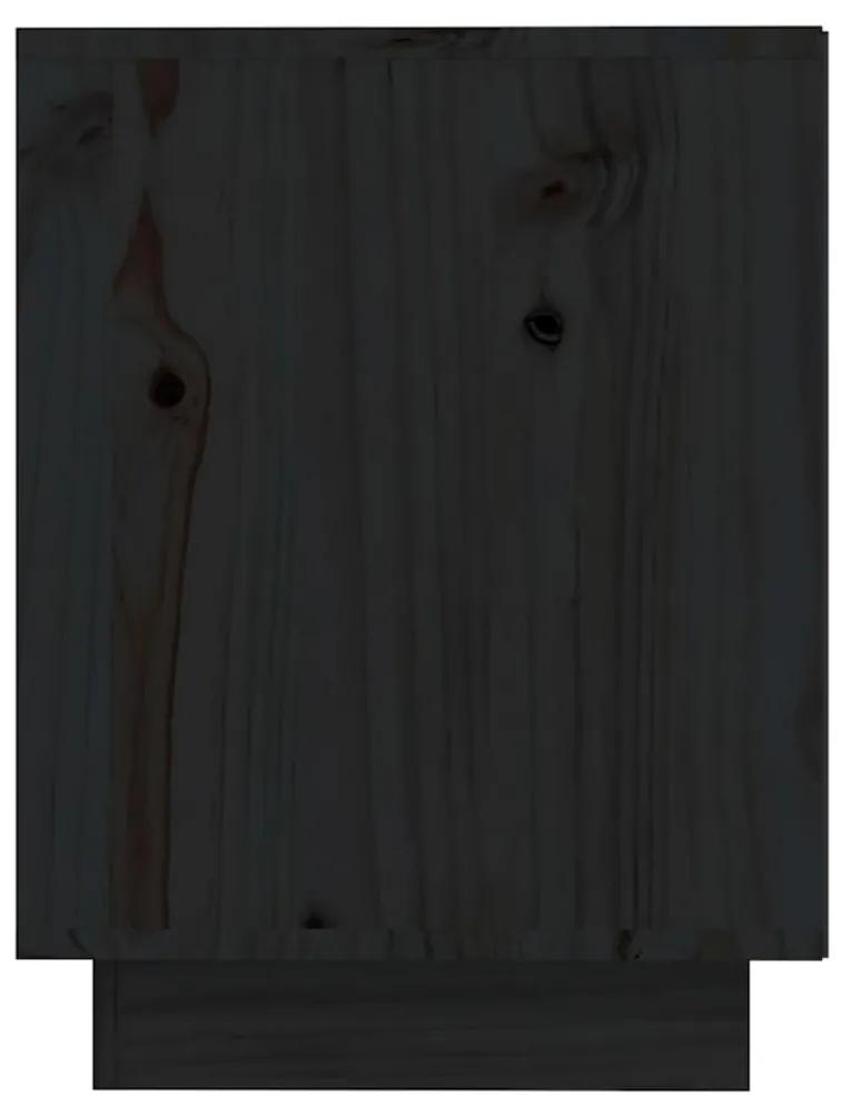 Botník černý 110 x 34 x 45 cm masivní borové dřevo - Default Title