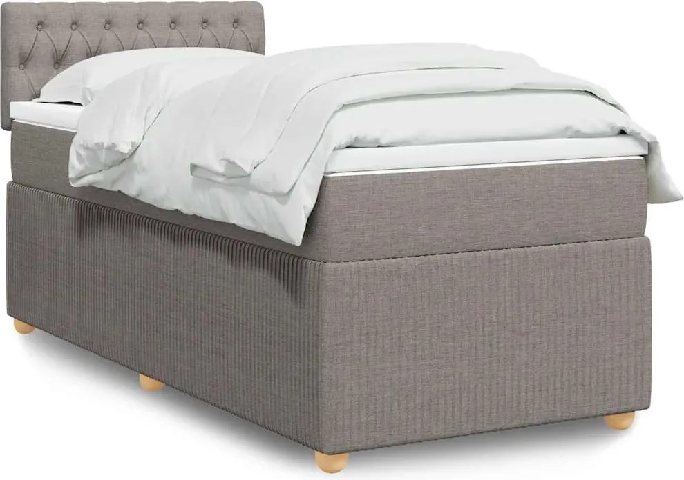 Box spring postel s matrací taupe 100 x 200 cm textil 3287378