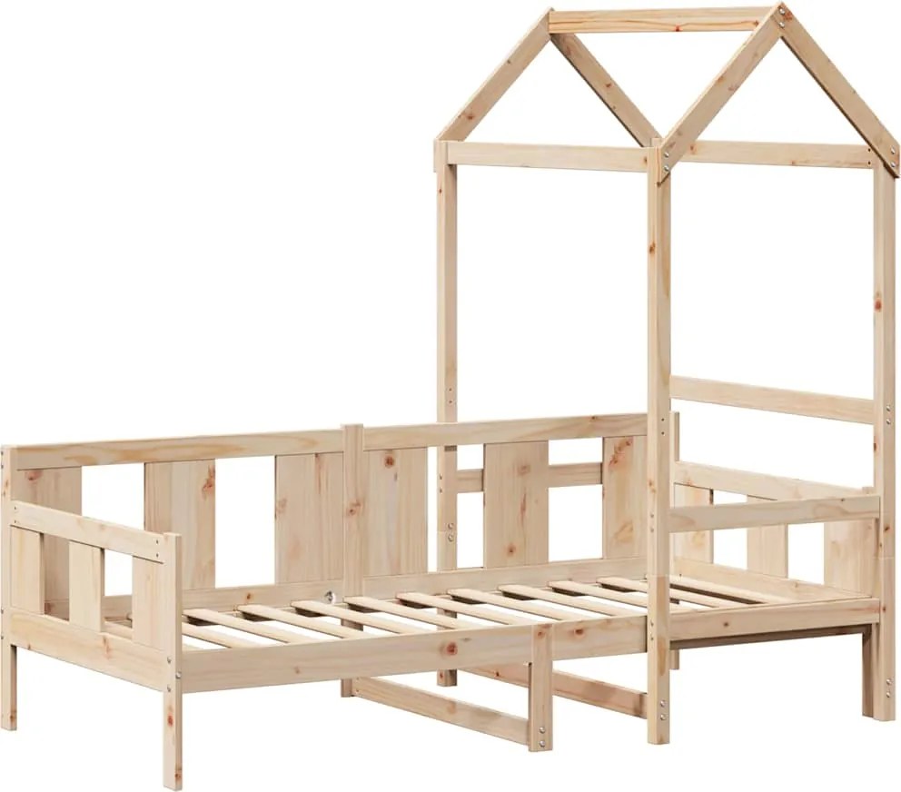 Válenda se střechou 80 x 200 cm masivní borové dřevo 3282278
