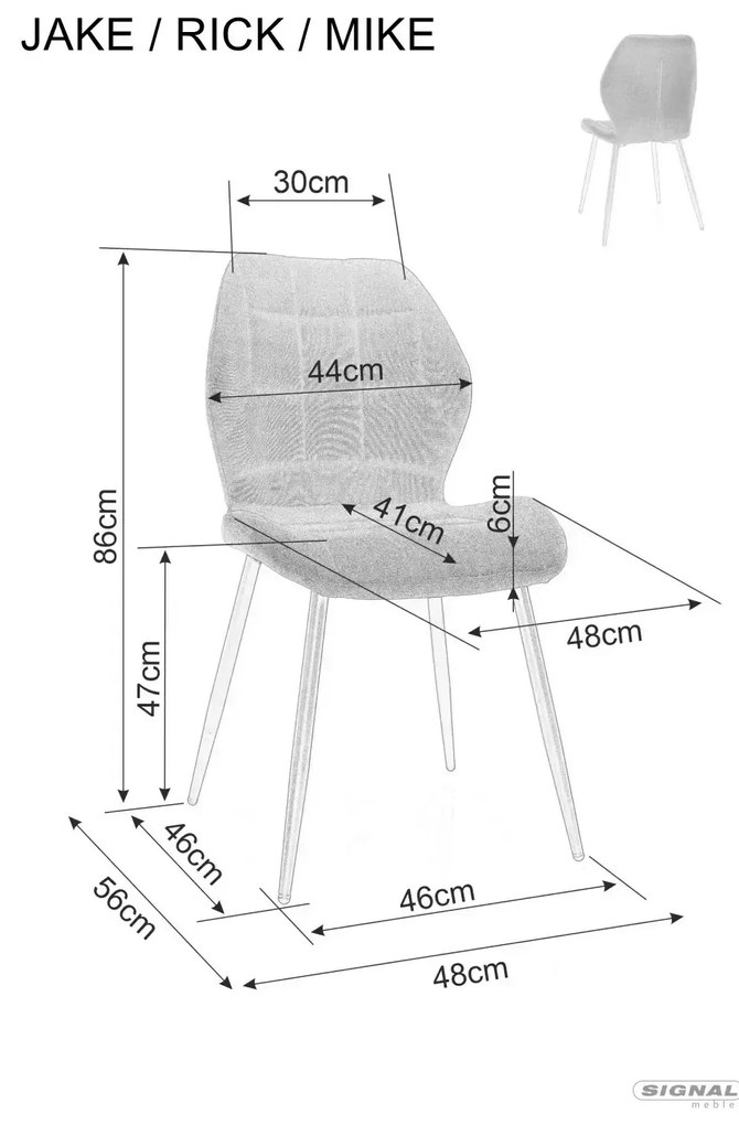 Sametová jídelní židle Mike šedá